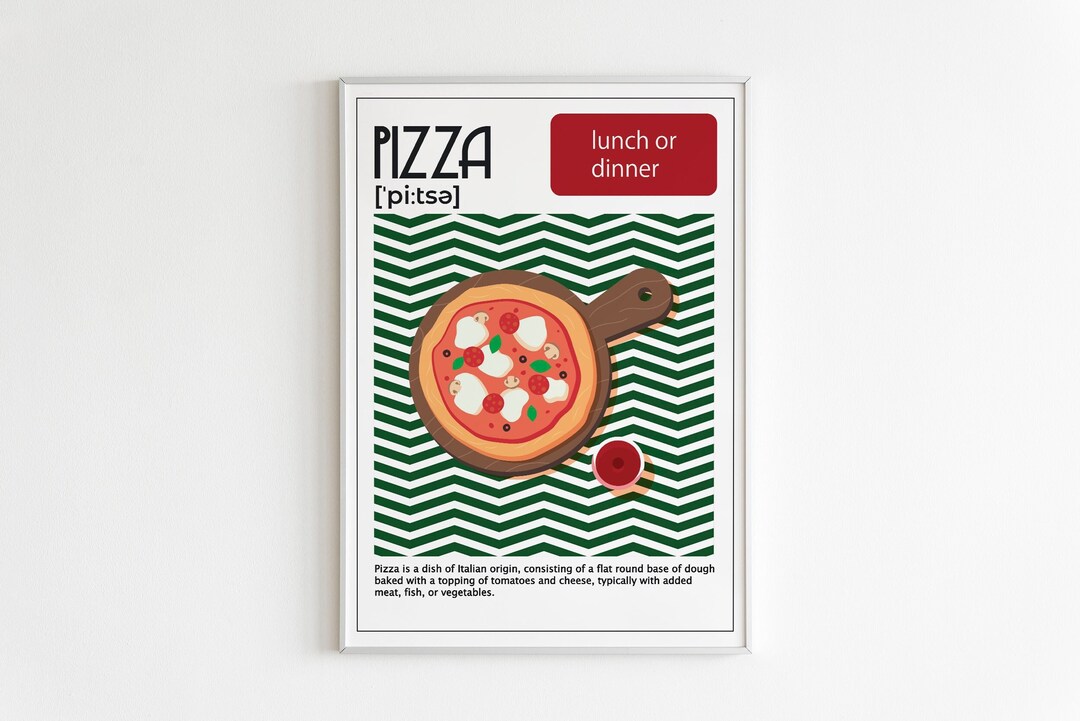 Pizza Definition Poster, Pizza Poster, Italian Food Poster, Italian ...