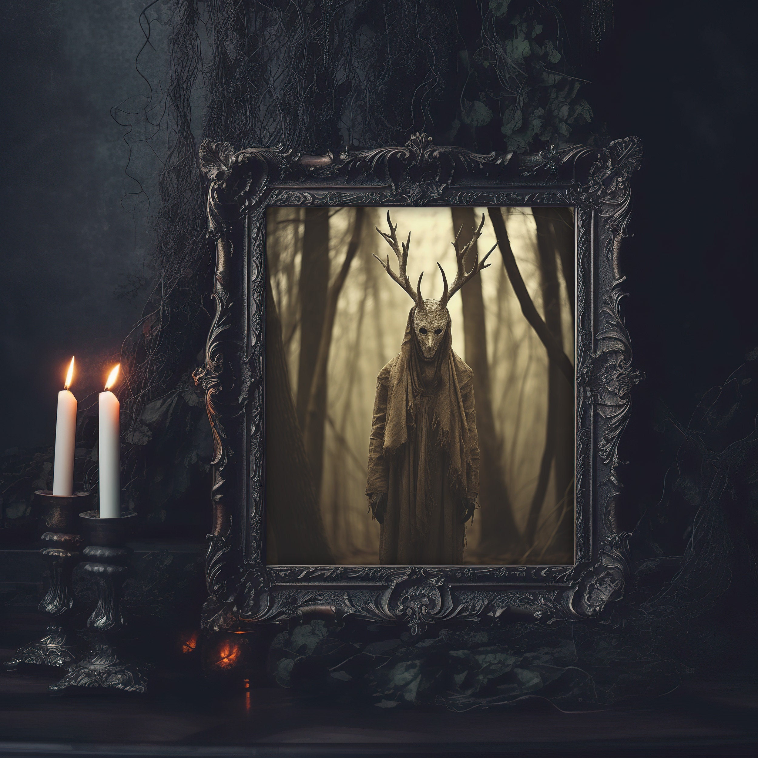 Spooky Druid Photograph, Printable Poster, Gothic Wall Art, Vintage ...