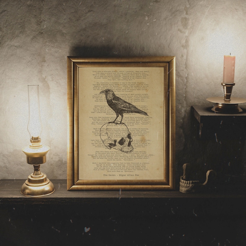 The Raven Poem Poster, the Raven Poster, Edgar Allan Poe Poster, the ...