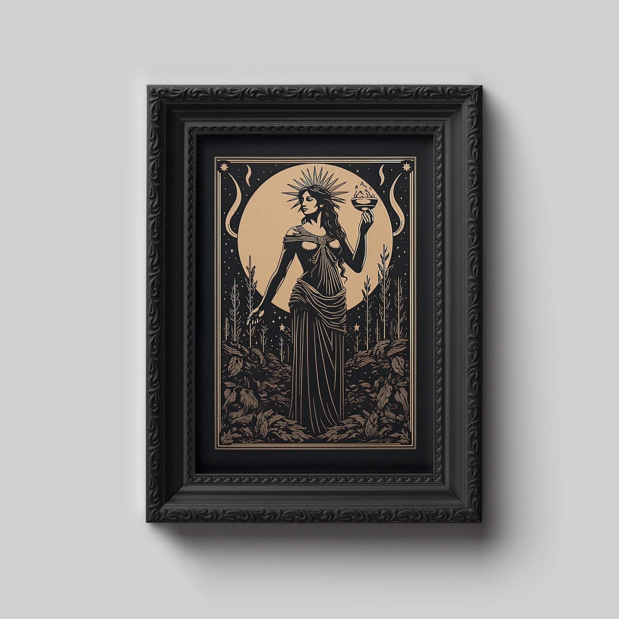 Hestia Goddess Poster, Hestia Greek Goddess Art, Dark Academia Print ...