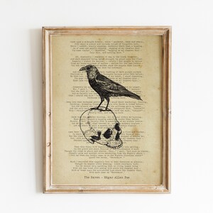 The Raven Poem Poster, the Raven Poster, Edgar Allan Poe Poster, the ...