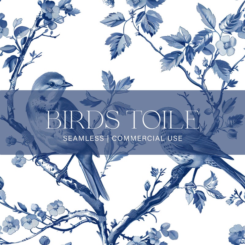 Bird Toile Fabric - Etsy