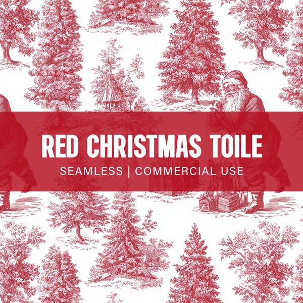 Red Toile Fabric - Etsy