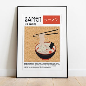 Ramen Poster, Ramen Noodles Poster, Ramen Art Print, Ramen Definition ...