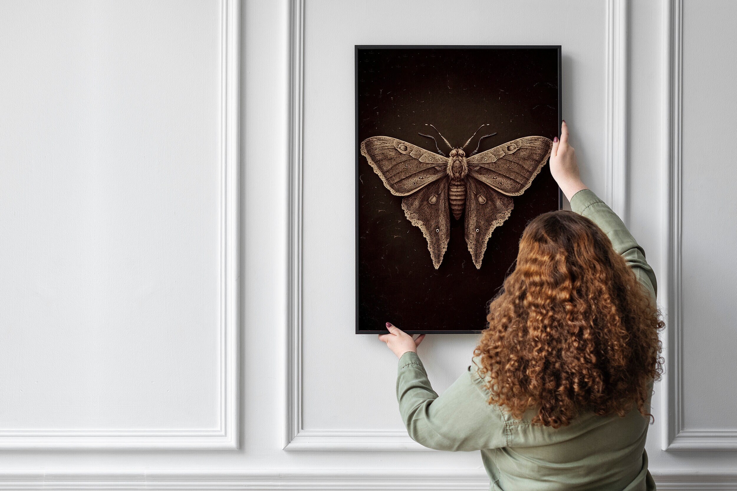 Vintage Moth Poster, Moth Poster, Gothic Poster, Gothic Moth Art, Dark ...