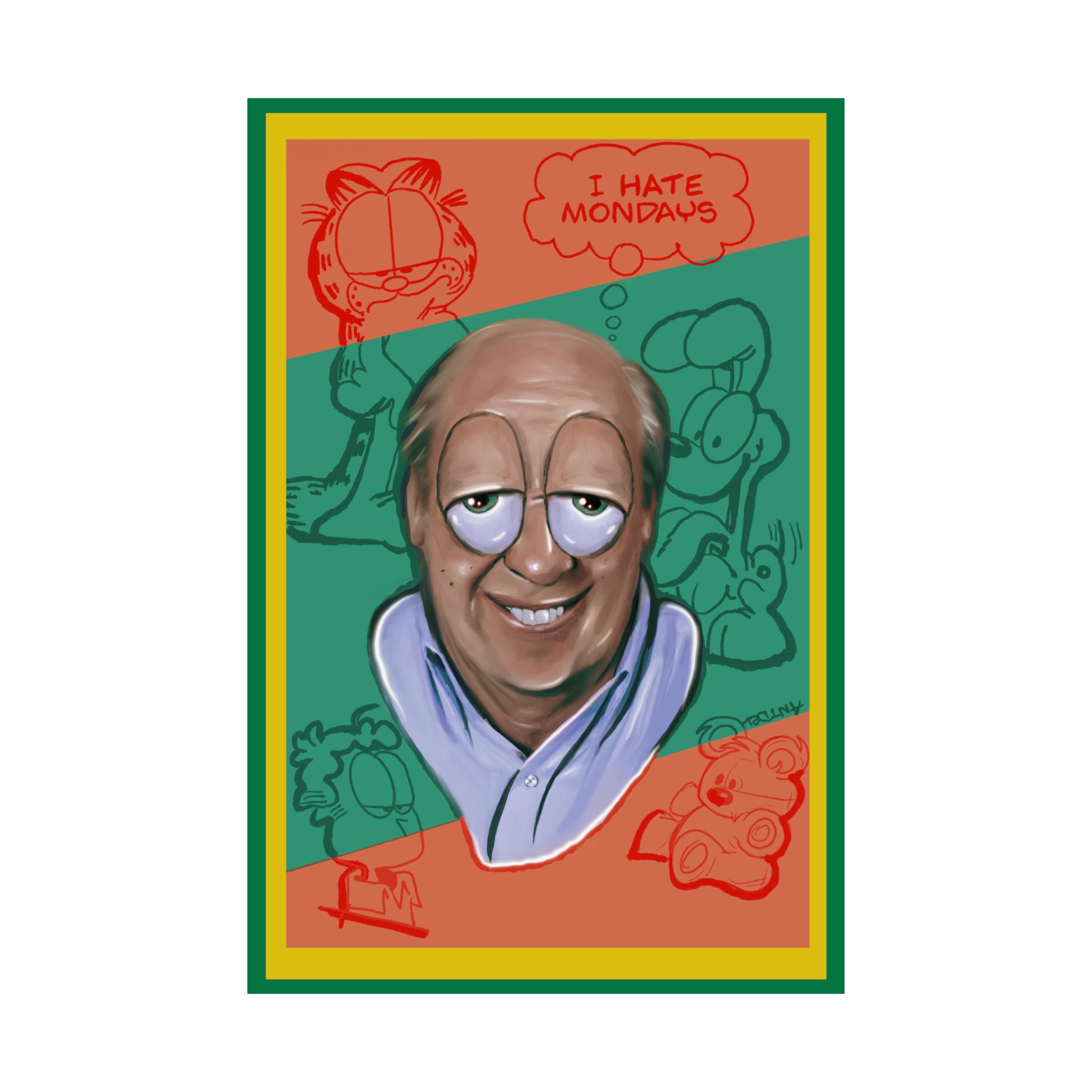 Jim Davis by Antdel Garfield Cartoon Comic Strip Wall Art Print - Etsy