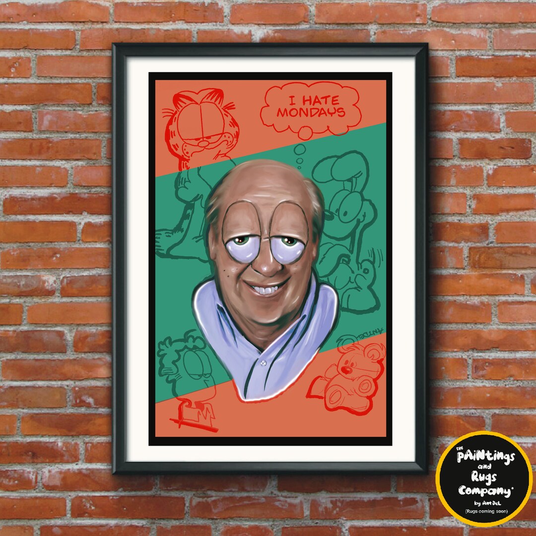 Jim Davis by Antdel Garfield Cartoon Comic Strip Wall Art Print - Etsy