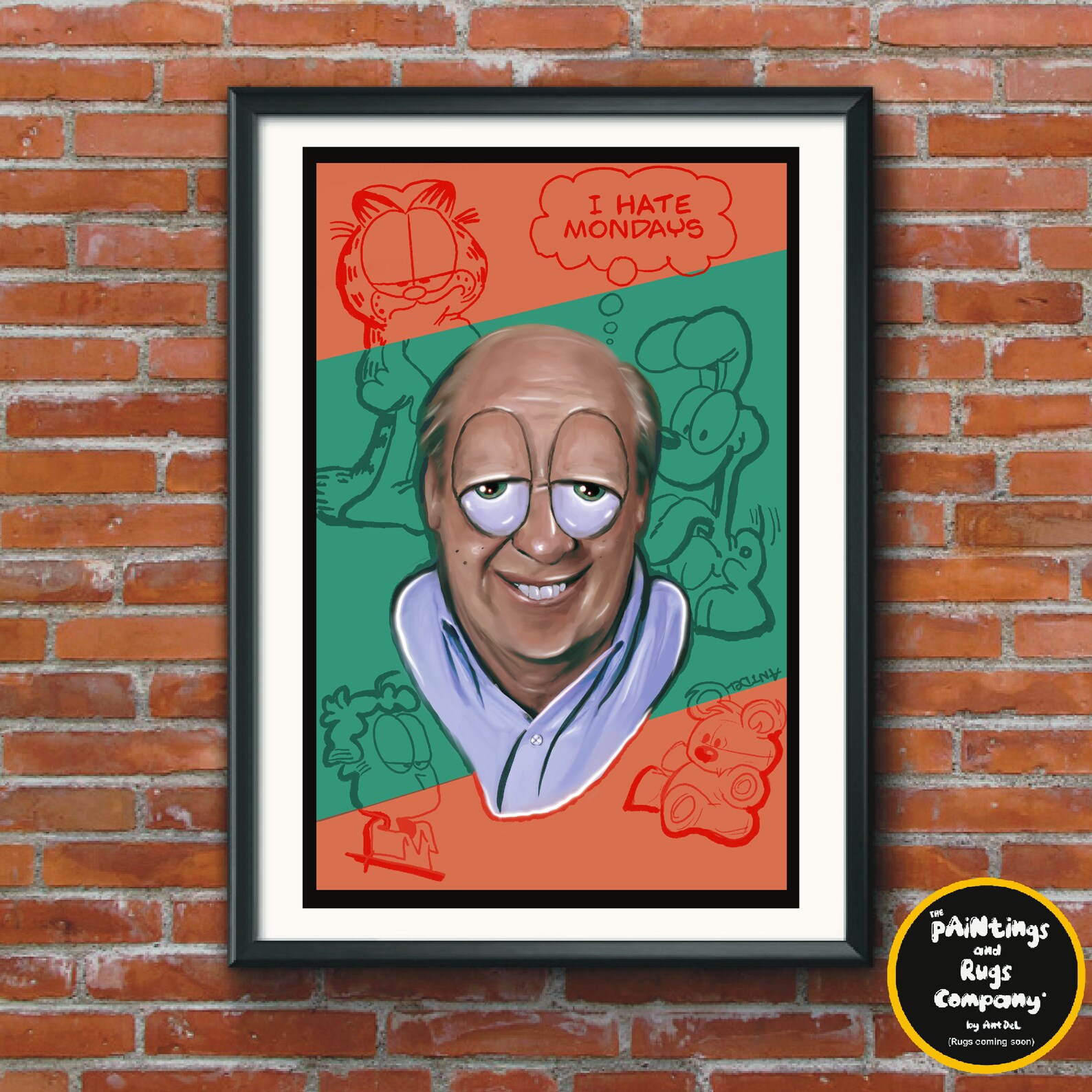 Jim Davis by Antdel Garfield Cartoon Comic Strip Wall Art Print - Etsy