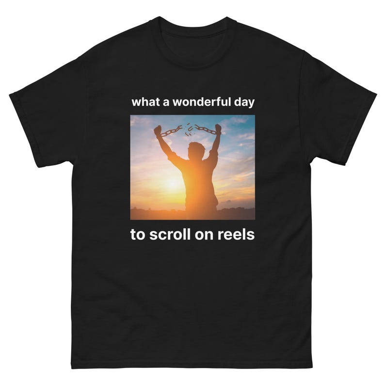 Funny Sunset Meme T-shirt, Man Breaking Chains, 100% Cotton - Etsy UK
