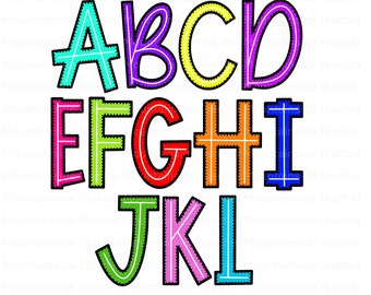 Faded Glitter Letters, Bright Doodle Alphabet, PNG Bundle, Doodle ...