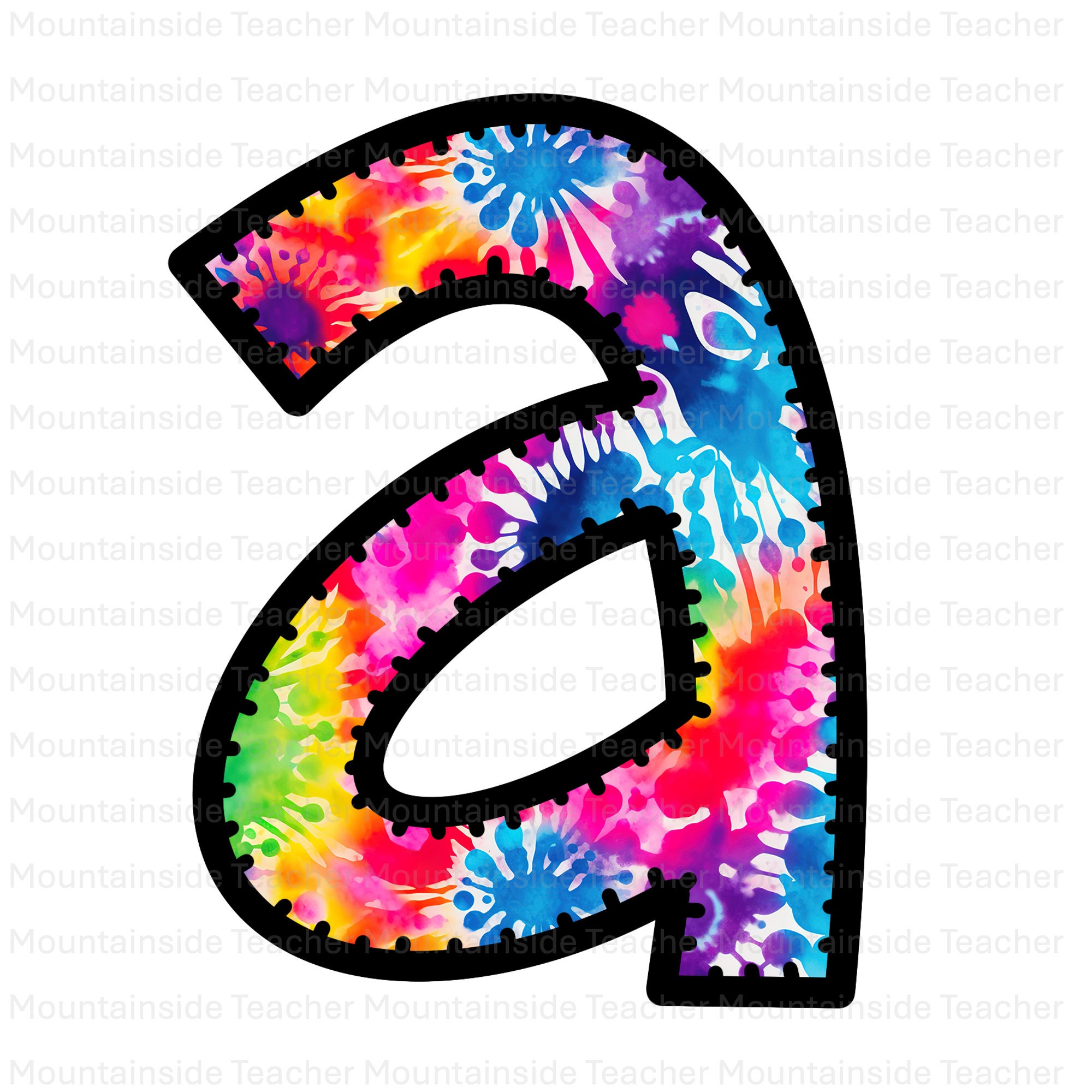 Tie Dye Letters, Bright Doodle Alphabet, PNG Bundle, Doodle Sublimation ...