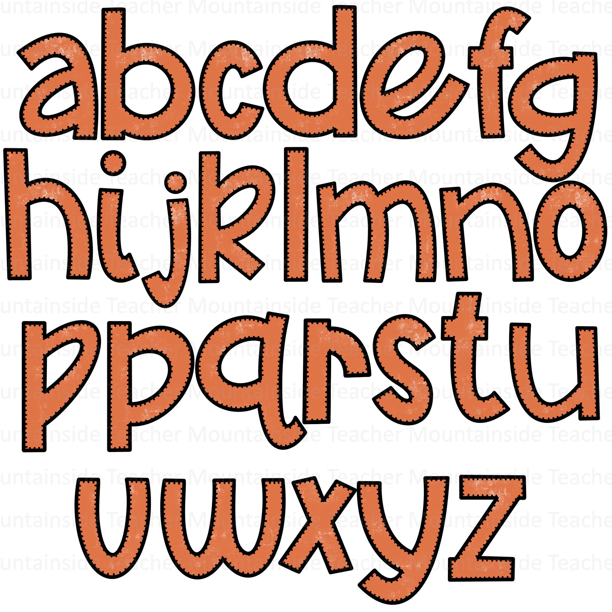 Distressed Boho Doodle Alphabet PNG Sublimation Alpha Design Uppercase ...