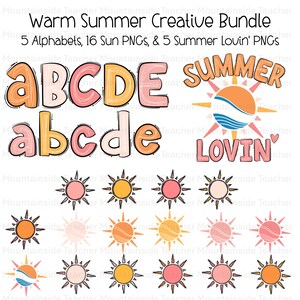 Scribble Letters, Warm Summer Alphabet, PNG, Doodle Sublimation, Alpha ...