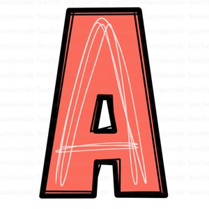 Scribble Doodle Alphabet PNG Sublimation Alpha Design Uppercase Letter ...