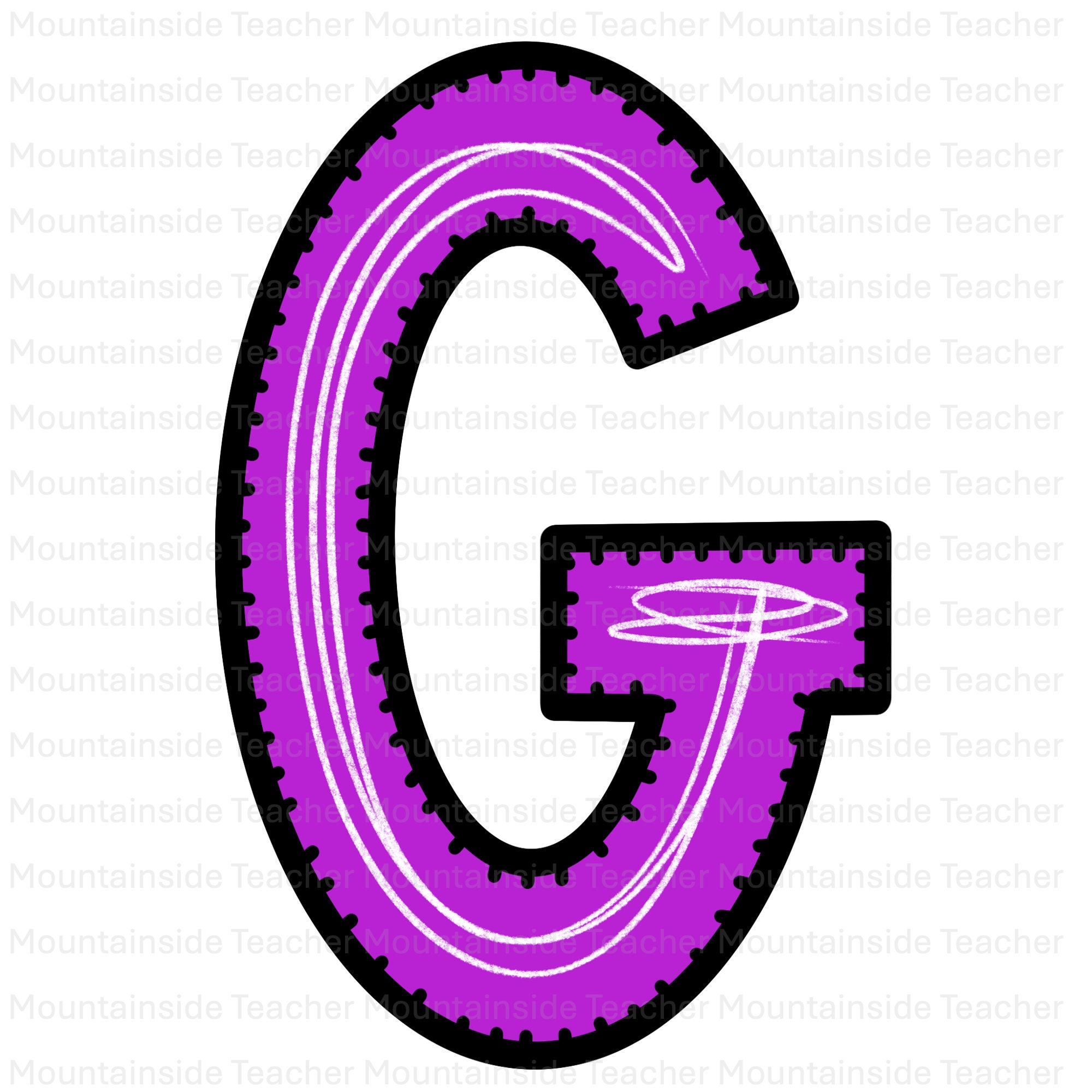 Bright Neon Doodle Alphabet, PNG Clipart Bundle - Etsy