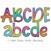 Faded Glitter Letters, Bright Doodle Alphabet, PNG Bundle, Doodle ...