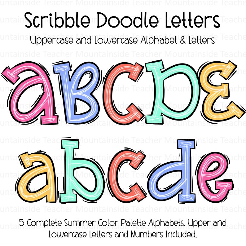 Scribble Doodle Alphabet PNG Sublimation Alpha Design Uppercase and ...