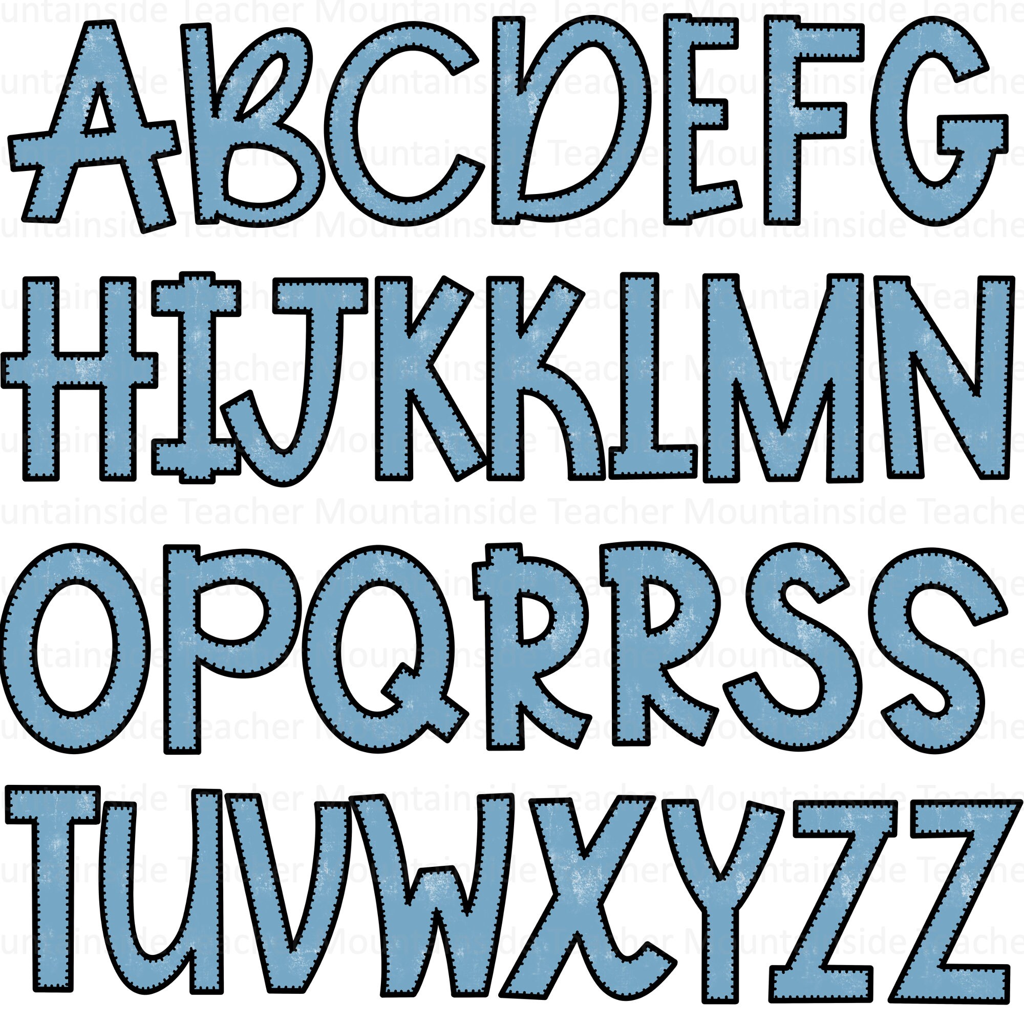 Distressed Boho Doodle Alphabet PNG Sublimation Alpha Design Uppercase ...