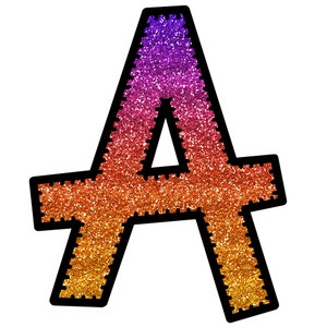 Faded Glitter Letters, Bright Doodle Alphabet, PNG Bundle, Doodle ...