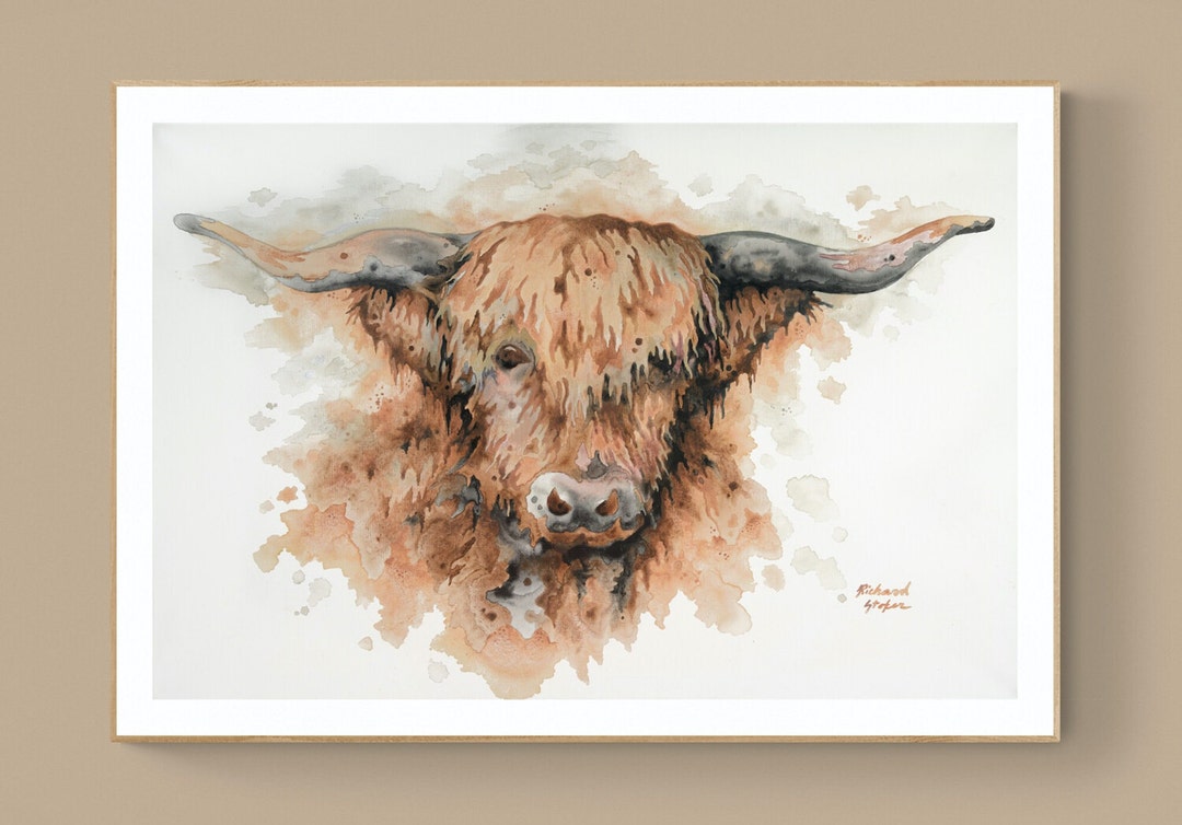 Highland Cow Acrylic Painting - Etsy