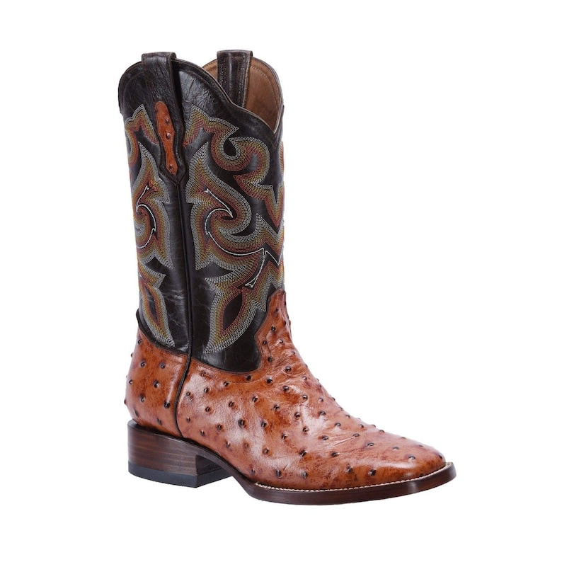 BD701 Cognac Men's Western Boots: Square Toe Cowboy & Rodeo Boots in ...