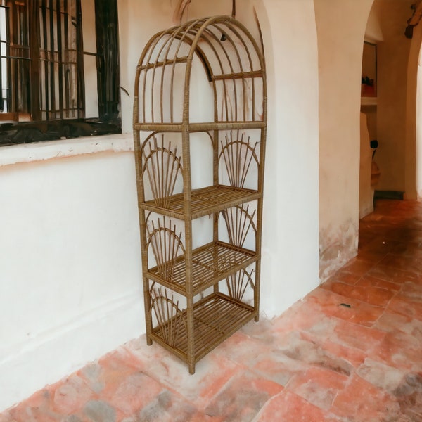 Rattan Shelf Bookcase - Etsy