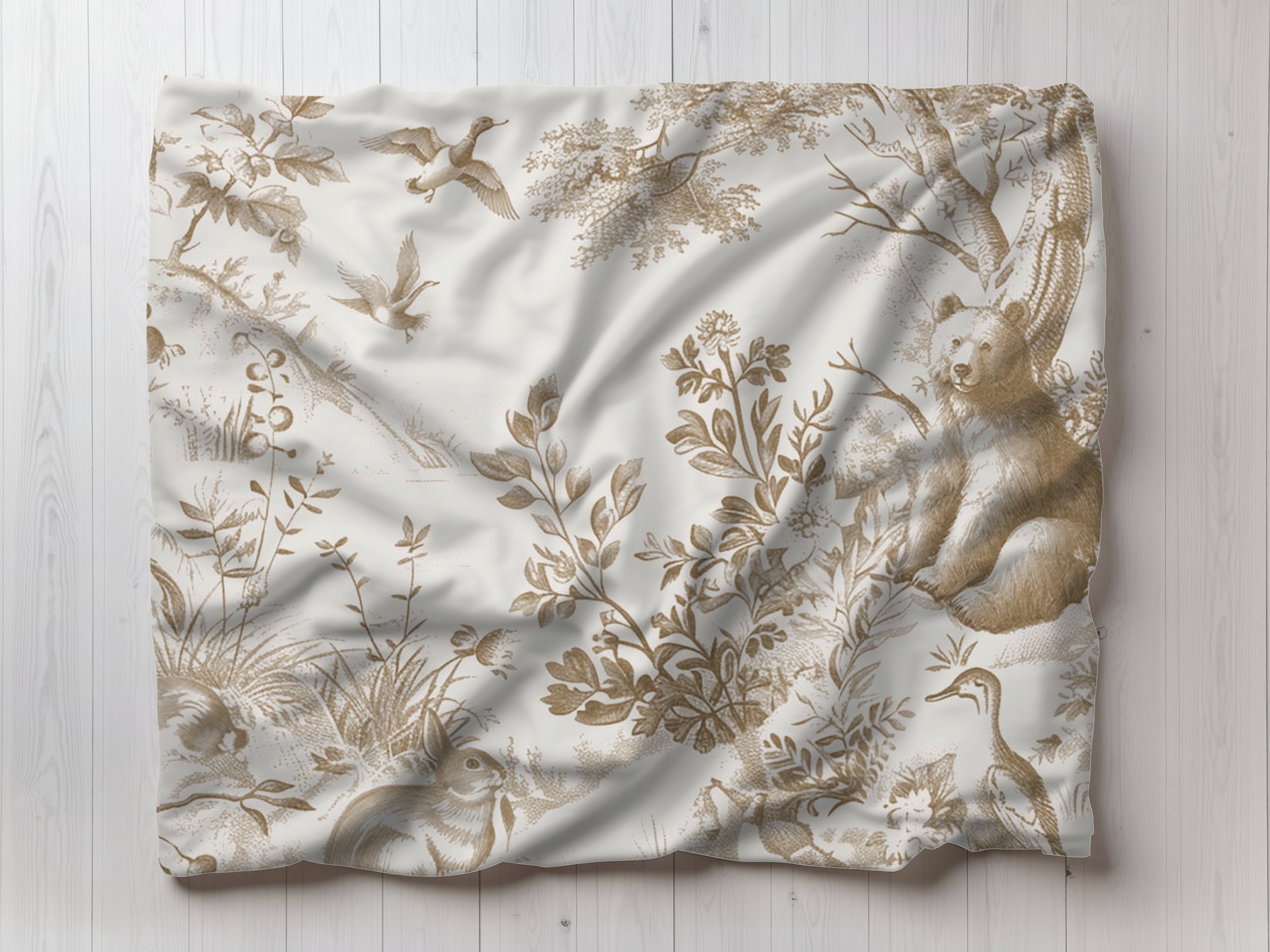 Chinoiserie Toile De Jouy Digital Paper: Neutral Animal Pattern (JPG ...