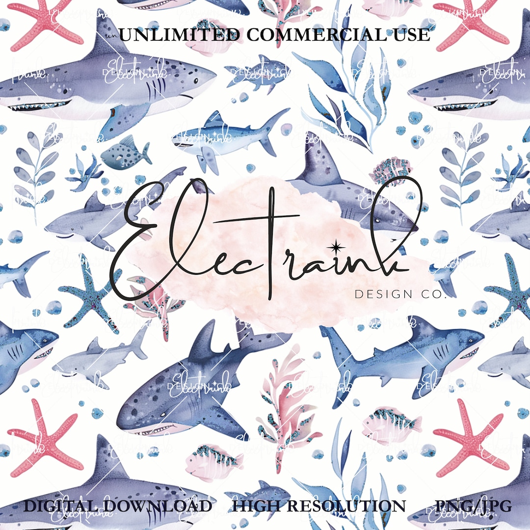 Shark Seamless Pattern, Textile Pattern, Under the Sea Seamless File ...