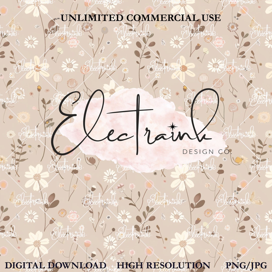 Boho Floral Seamless Pattern, Instant Download, Unlimited Commercial ...