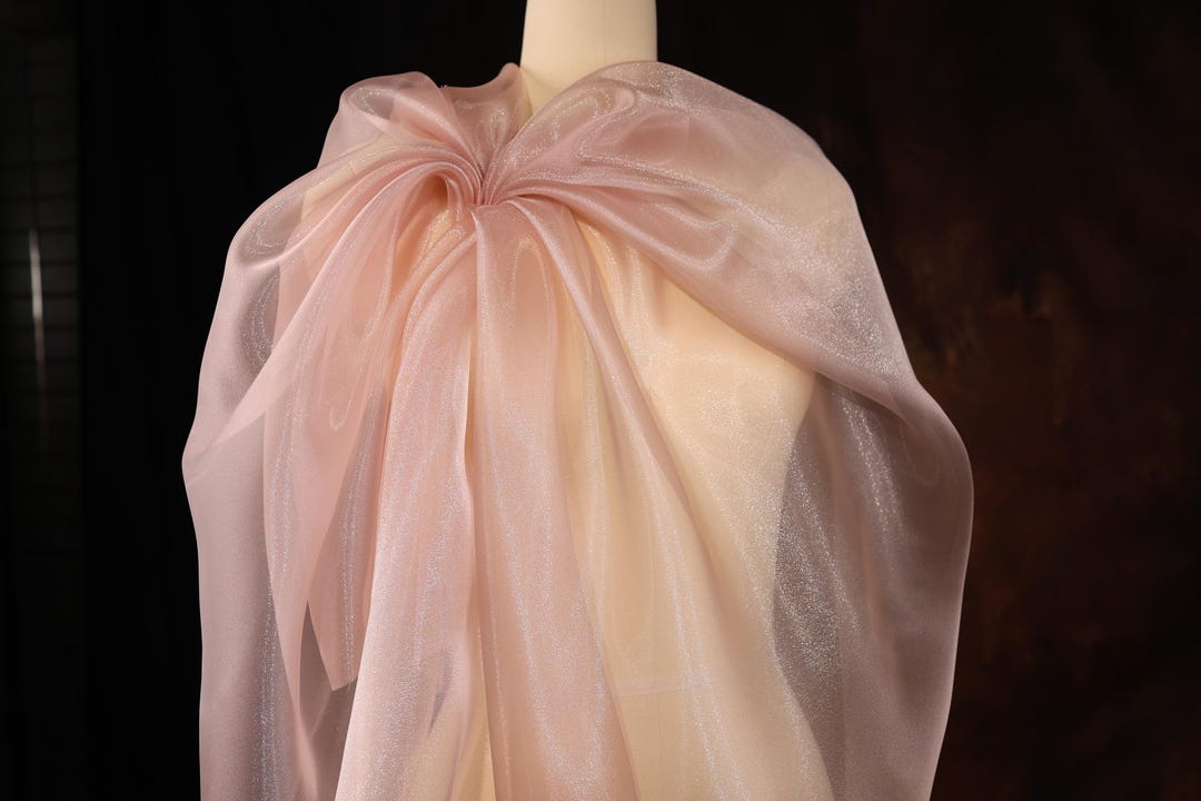 Dusty Rose Crystal Organza Fabric, Fabric by the Yard, Twinkle Organza ...