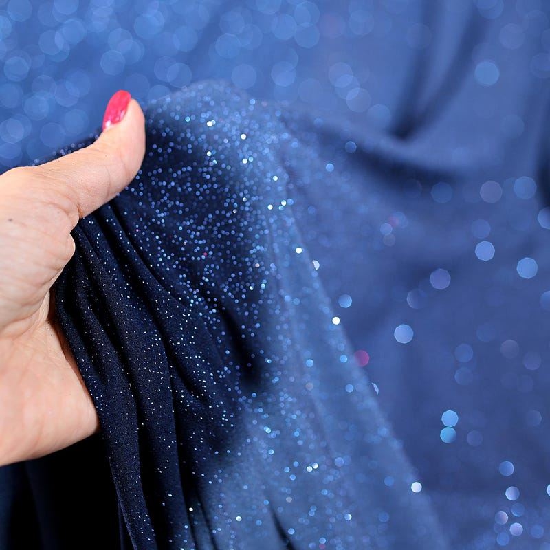 Blue Lurex Fabric - Etsy