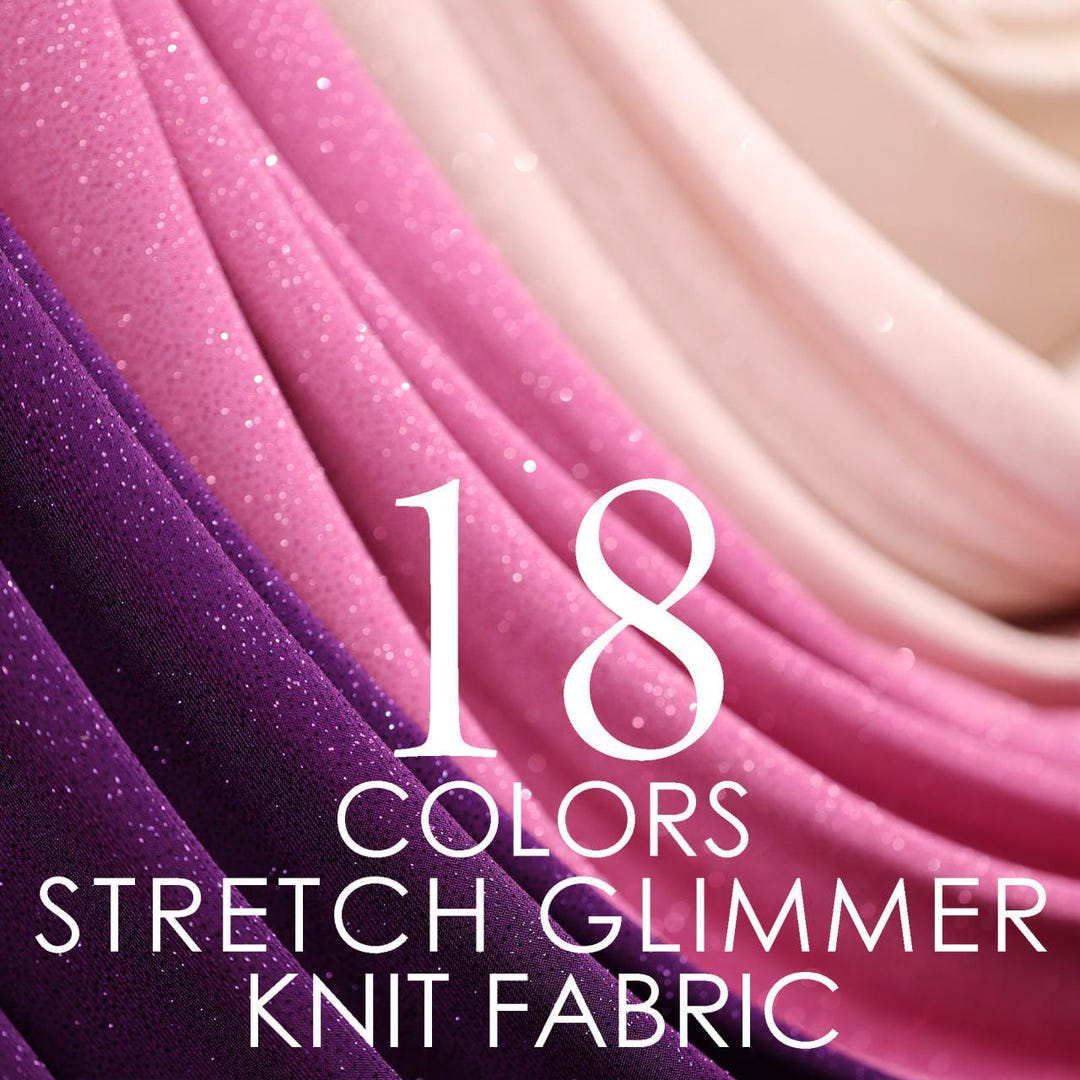 Glitter Spandex Knit Fabric: Shimmer Metallic Stretch Material - 18 ...