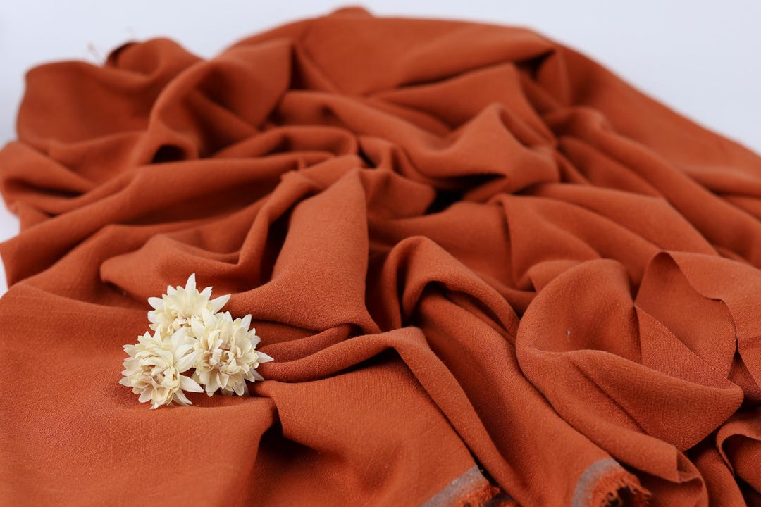 Rust Linen Blend Fabric, Heavy Slub Rayon, Boho Apparel, Table Linens ...