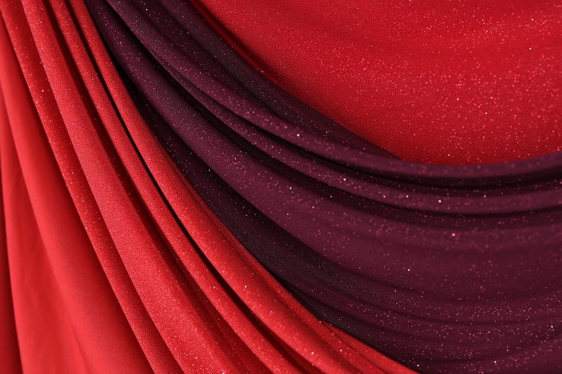 Red Glitter Knit Fabric by Yard, Stretch Glimmer for Dancewear Costumes ...