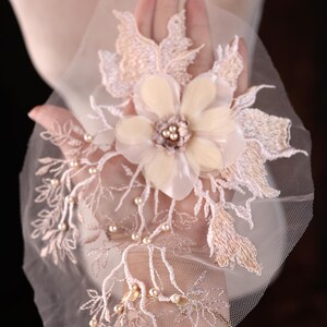 Peach Embroidered 3d Flower Applique Pair for Lyrical Dance, Ballet ...