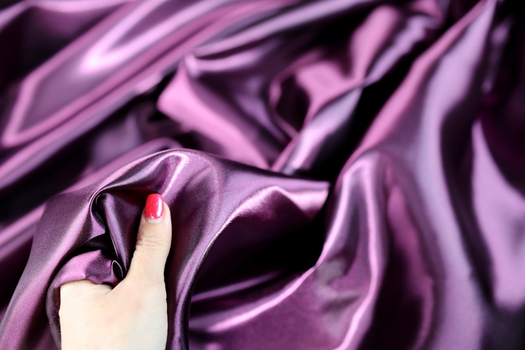 Raisin Bridal Satin Fabric: Shiny Polyester, Soft Drape - by the Yard ...