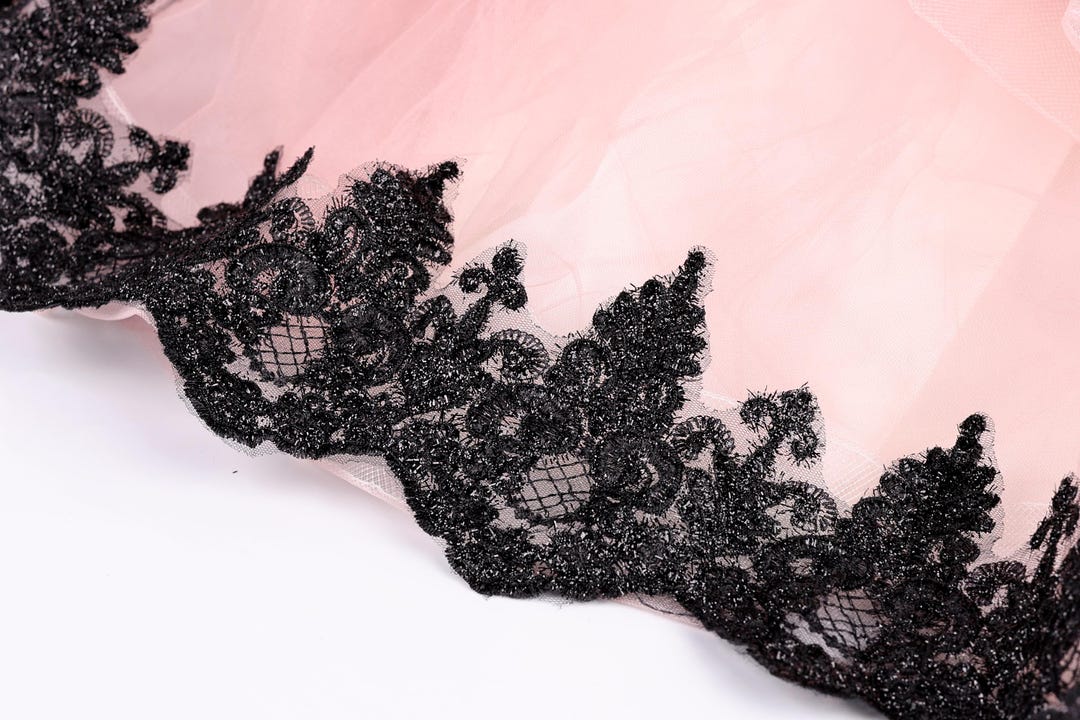 Black Embroidered Floral Lace Trim for Dresses, Costumes & DIY Sewing ...
