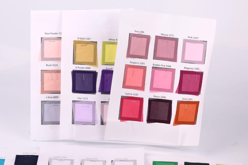 Matte Chiffon Fabric Swatch, 66 Colors, Soft Polyester Chiffon Sample ...
