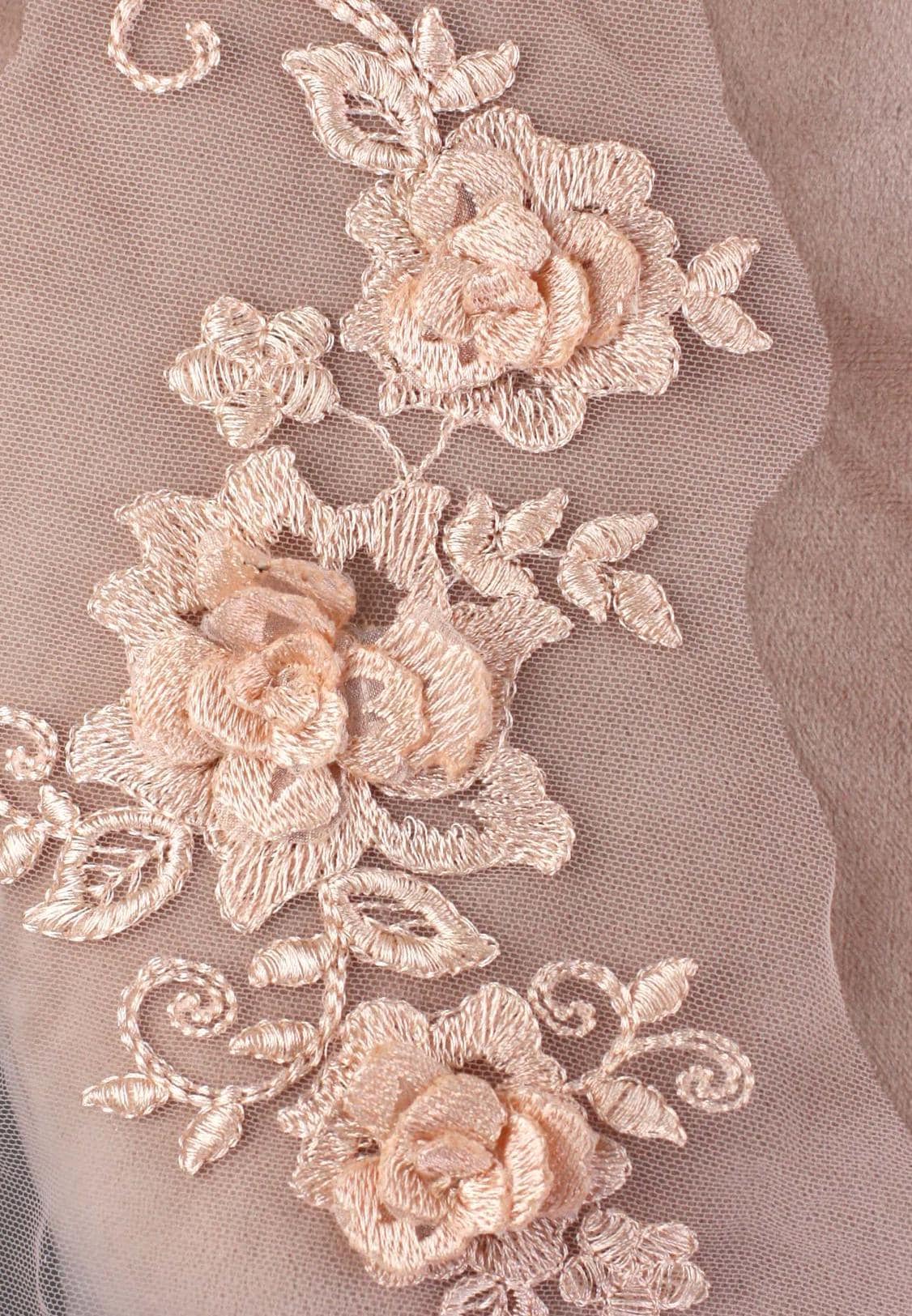 Peach Embroidered 3d Flower Applique Pair for Lyrical Dance, Ballet ...