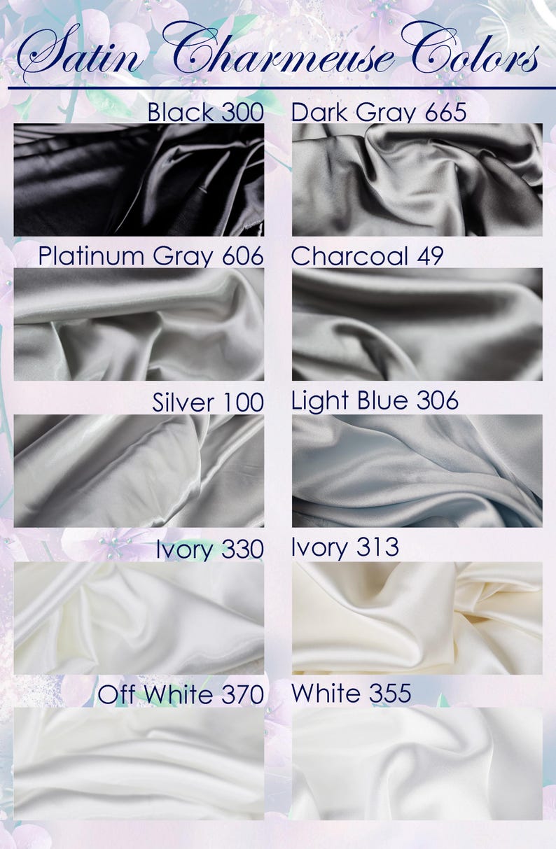 Charmeuse Satin Fabric: Polyester for Bridal & Costume Sewing - Etsy