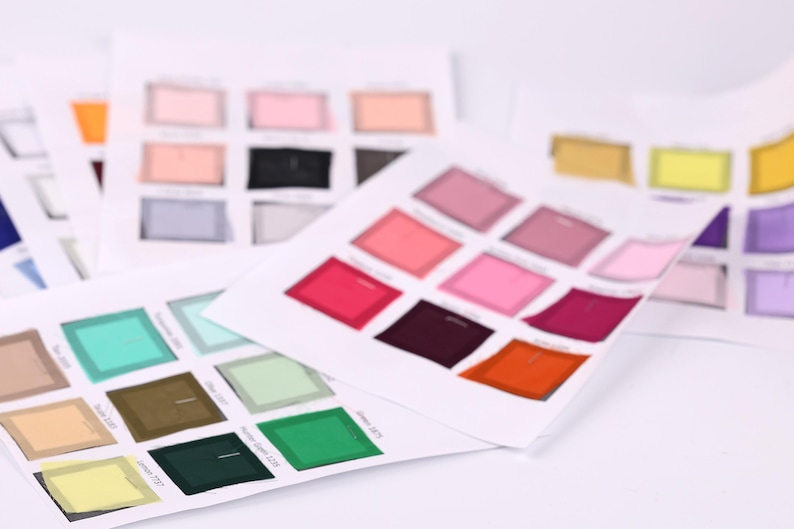 Matte Chiffon Fabric Swatch, 66 Colors, Soft Polyester Chiffon Sample ...