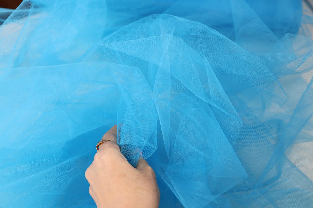 Aqua 108 in Wide Tulle Fabric by the Yard, Extra Wide Semi Soft Matte ...