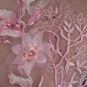 Pink 3d Flower Applique Pair for Lyrical Dance, Ballet, Illusion Gowns ...