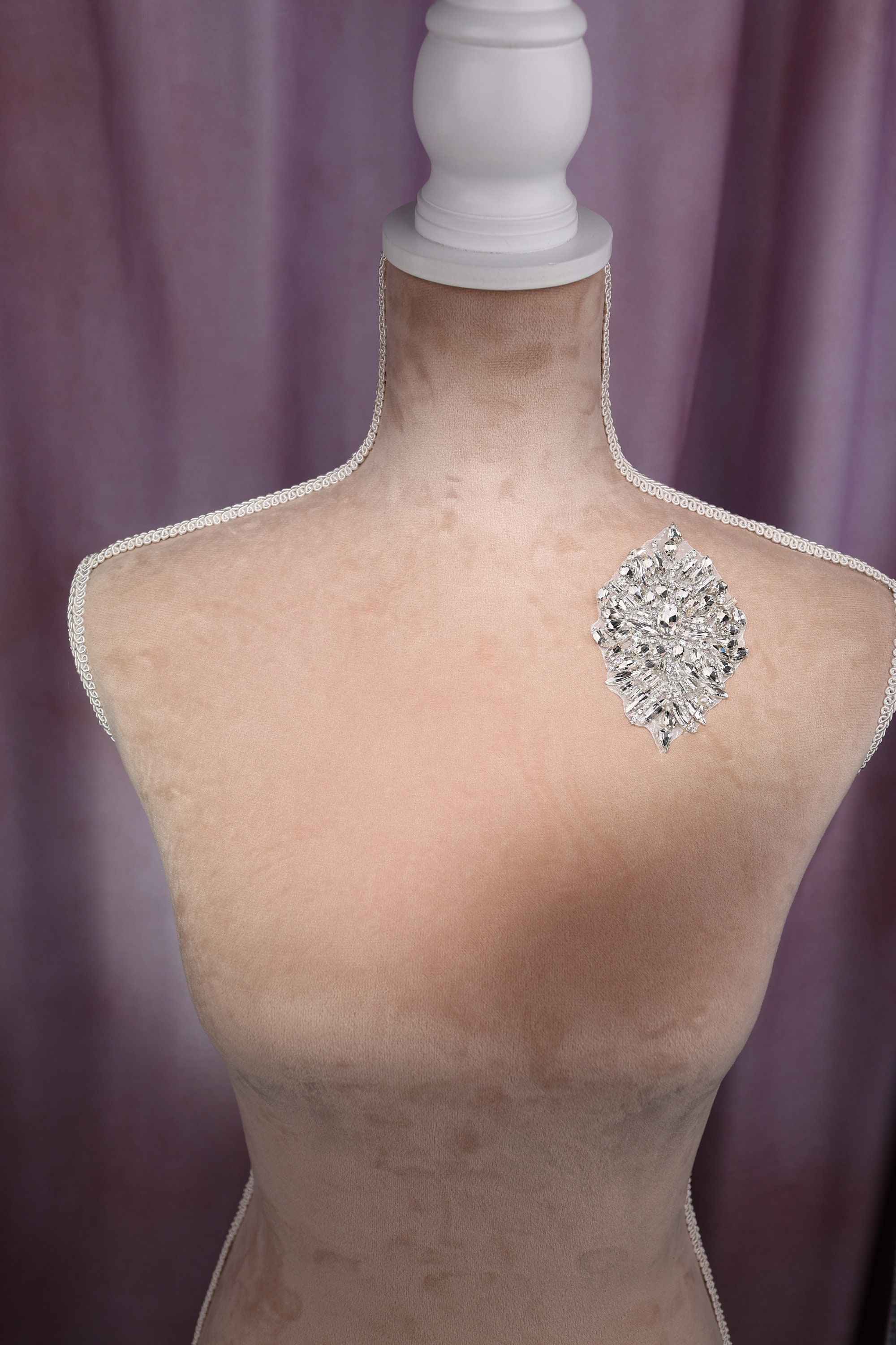 Silver Rhinestone Applique, Iron on Rhinestone Patch for Garment, Bags ...