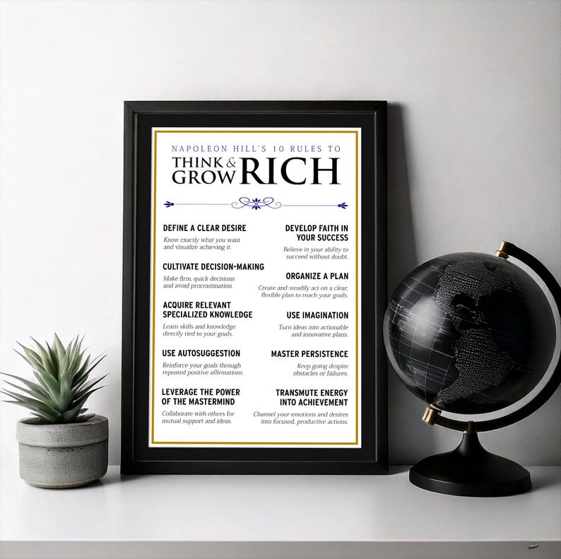 Motivational Poster Print Money Success Wall Art for Office, Business ...