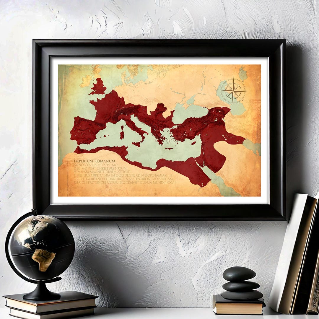 Roman Empire Map Print Vintage Map Poster Print for Office Historical ...