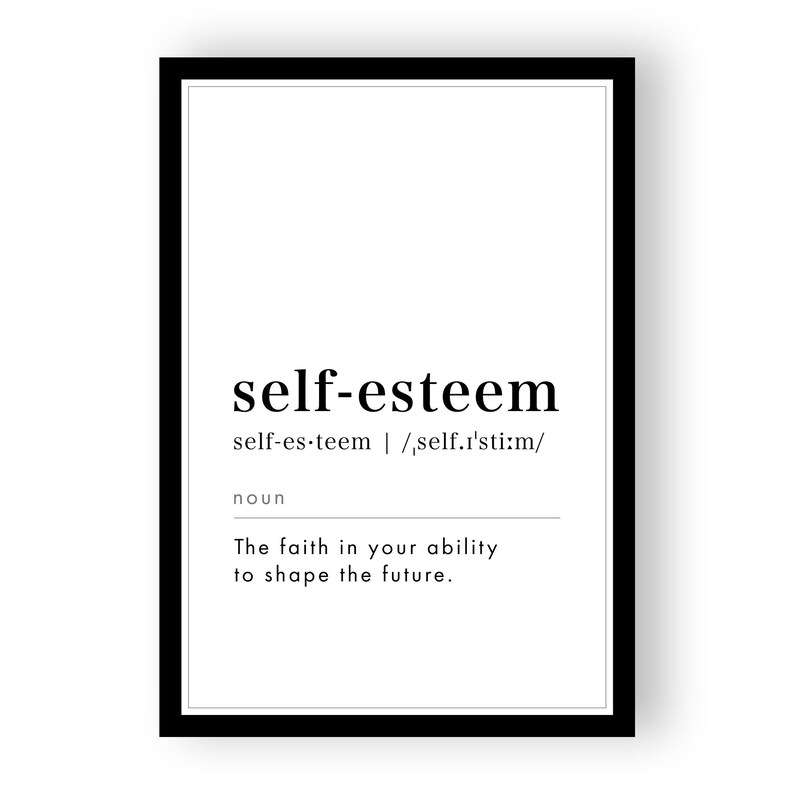 Self-esteem Definition Print Self Care Gift Positive Affirmation Poster ...