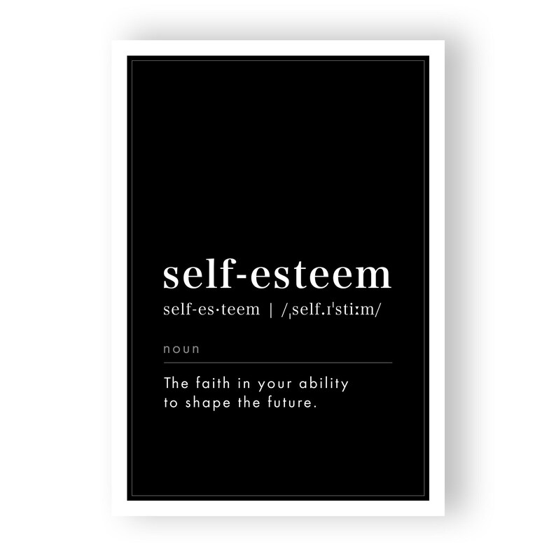 Self-esteem Definition Print Self Care Gift Positive Affirmation Poster ...