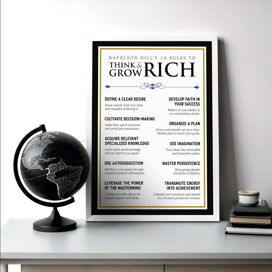 Motivational Poster Print Money Success Wall Art for Office, Business ...