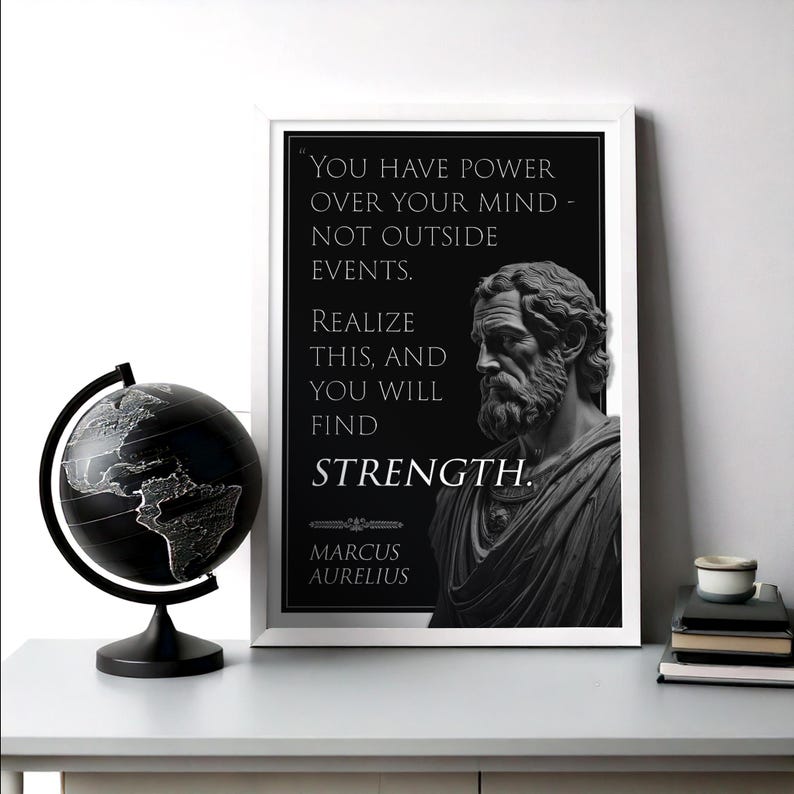 Marcus Aurelius Stoic Quote Poster Marcus Aurelius Print Stoic Wall Art ...